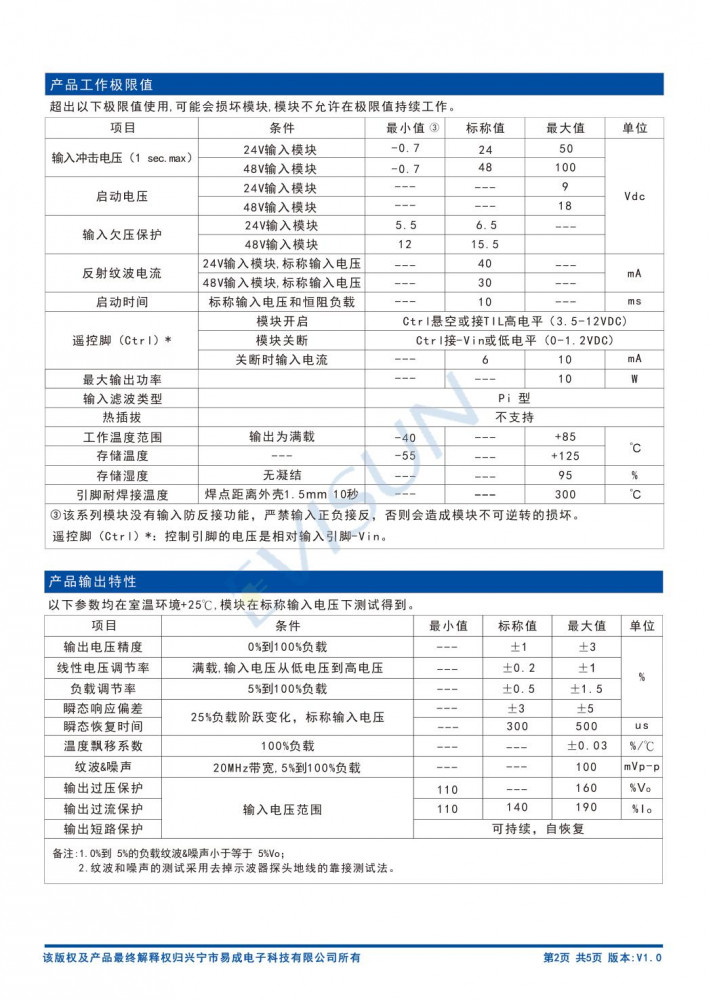 EVISUN URB YMD 10WR3 datasheet page 2