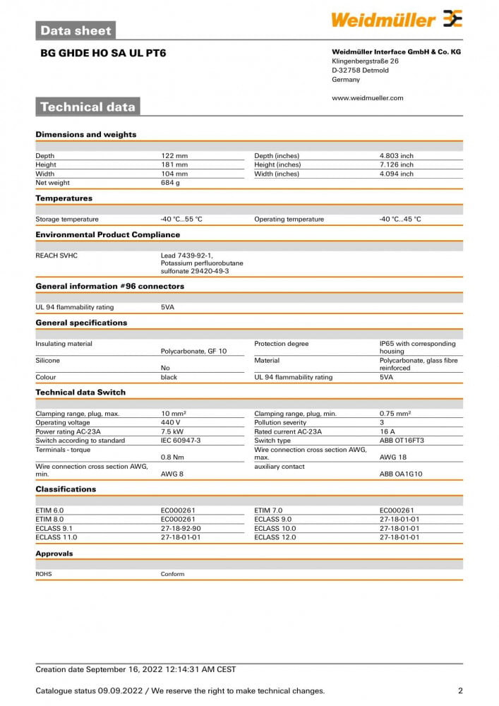WEIDMULLER 1113120000 technical document page 2