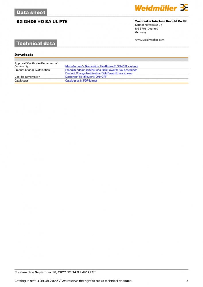 WEIDMULLER 1113120000 technical document page 3