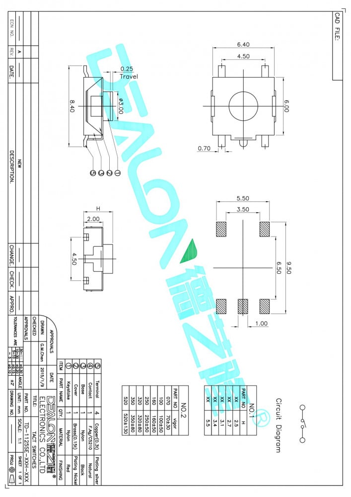 DEALON tact switch drawing page 1