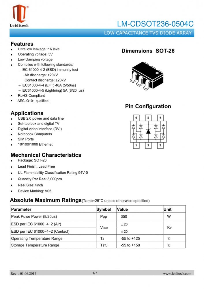 LM-CDSOT236-0504C datasheet page 1