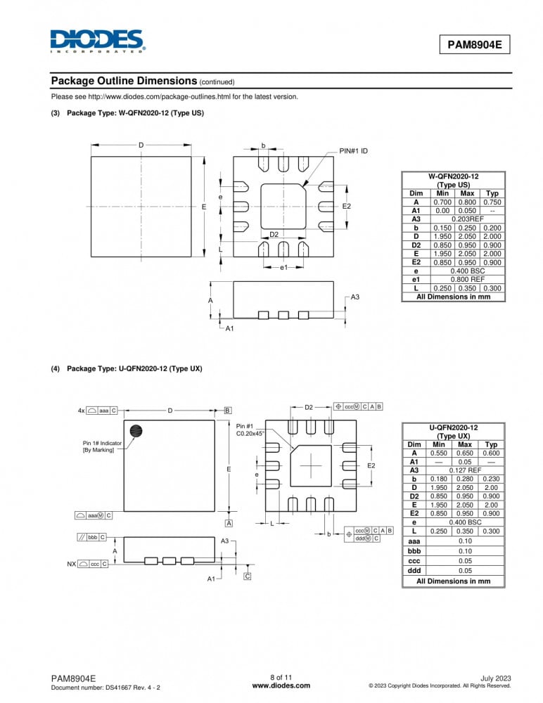 PAM8904E datasheet page 8