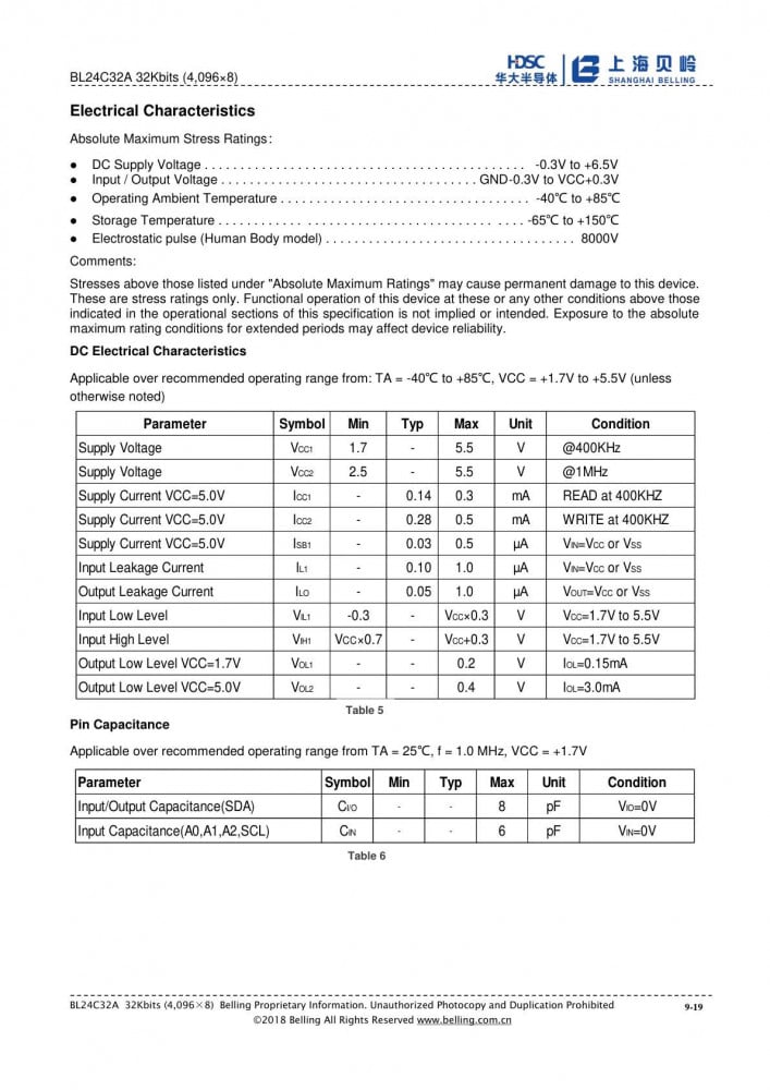 BL24C32A datasheet page 9