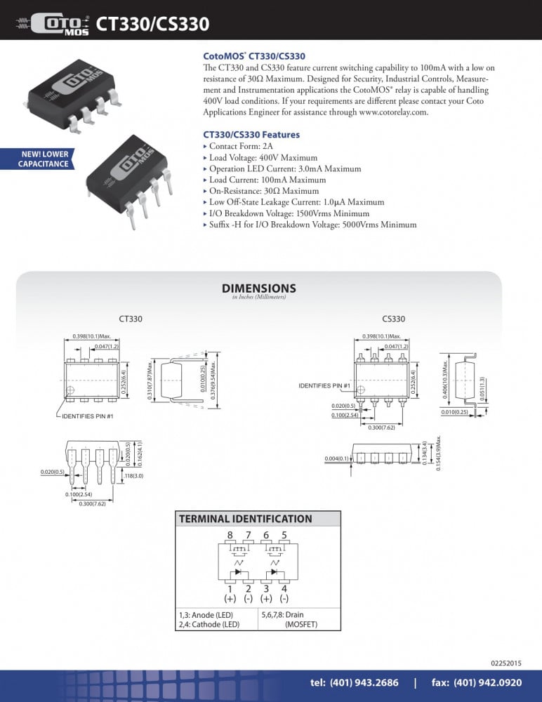 COTO CT330 datasheet page 1
