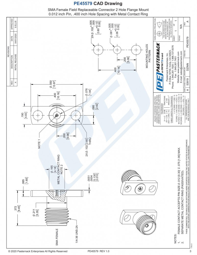 PE45579 technical document page 3