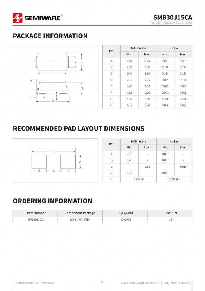 SMB30J15CA datasheet page 4
