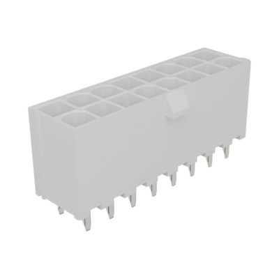 Mini-Fit Jr. First Mate / Last Break Reflow Solder Capable Header, Right-Angle, Dual Row, 4 Circuits, without Mounting Peg, Tin (Sn) Plating, Glow-Wire Capable, Tray