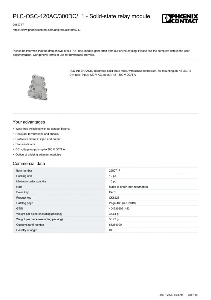 Phoenix Contact 2980717 document page 1
