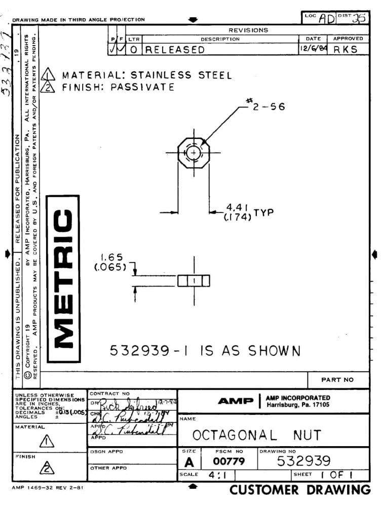 TE Connectivity 532939-1 customer drawing