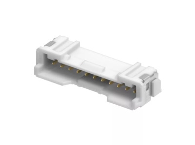 2.00mm Pitch, Micro-Lock Plus PCB Header, Single Row, Right-Angle, Surface Mount, 0.76µm Gold Plating, Positive Lock, 10 Circuits, Low-Halogen, Natural (White)