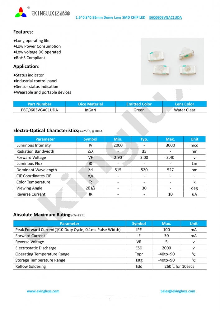 E6Q0603VGAC1UDA datasheet page 1