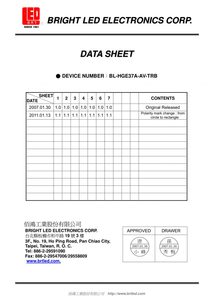 BL-HGE37A-AV-TRB datasheet page 1