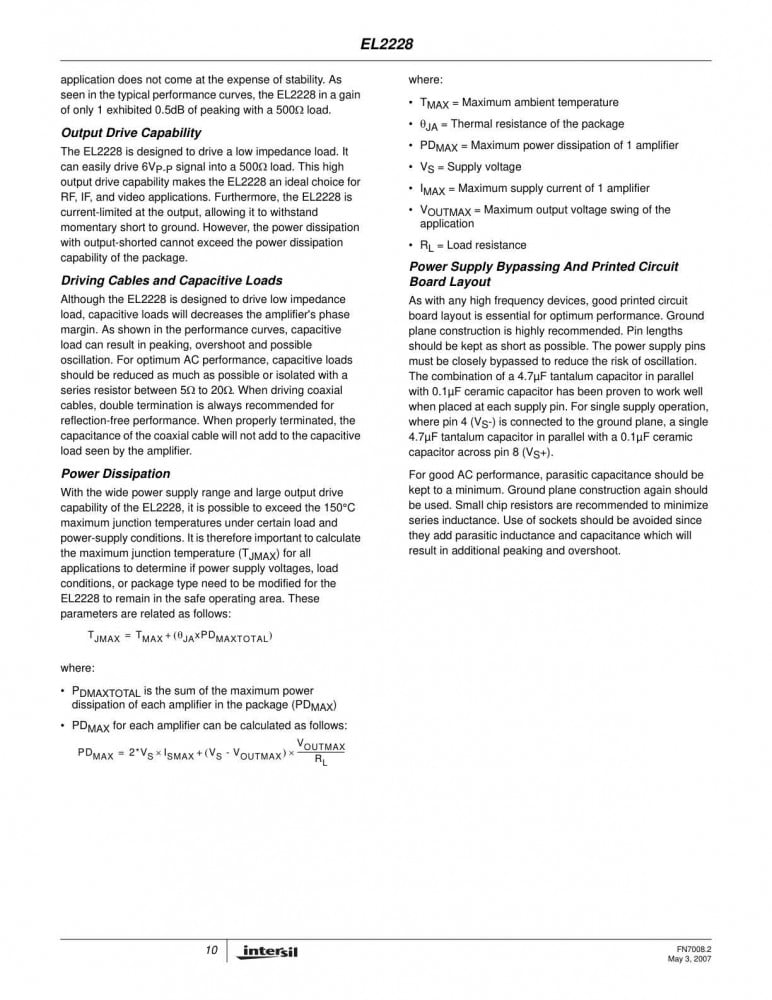 EL2228CS datasheet page 10