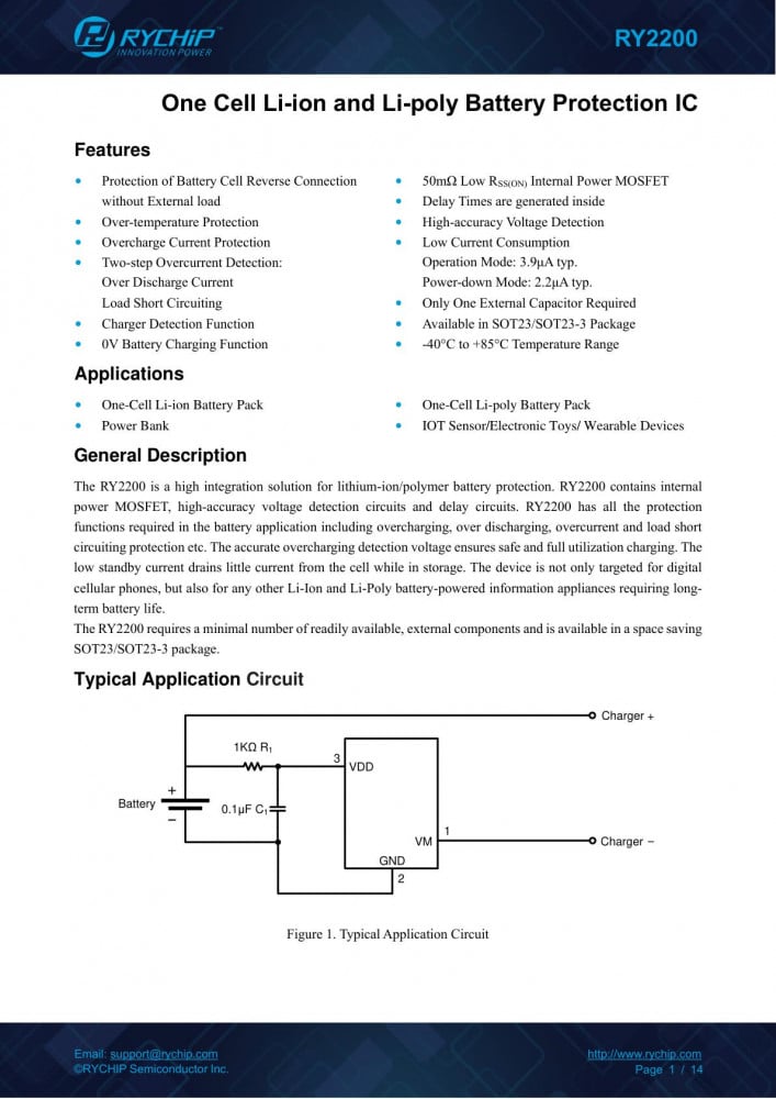 RY2200At3 datasheet page 1