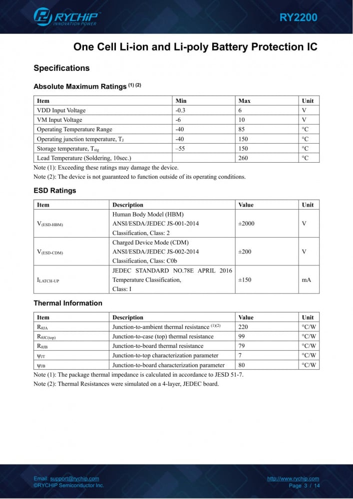 RY2200At3 datasheet page 3