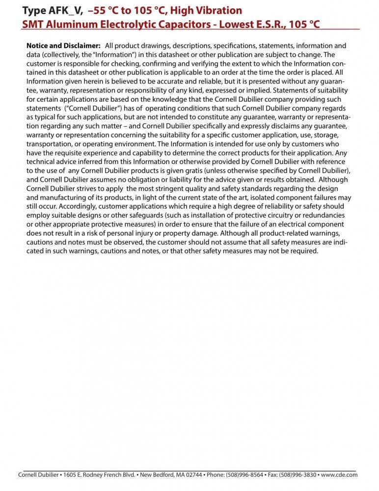 AFK V series datasheet page 8