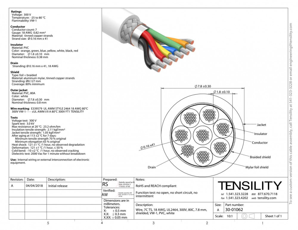 Tensility International 30-01062 product drawing preview