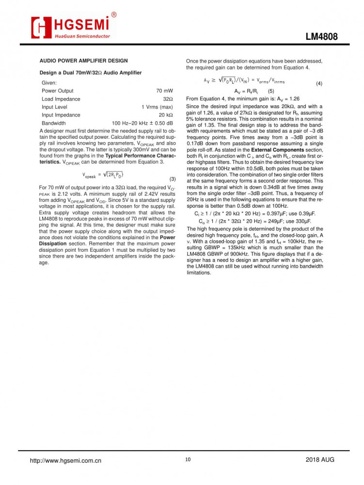 LM4808M/TR technical document page 10