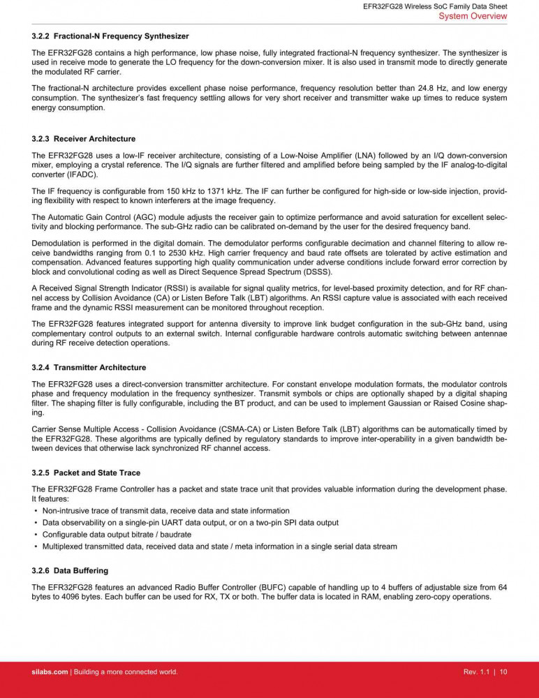 EFR32FG28 datasheet preview page 10