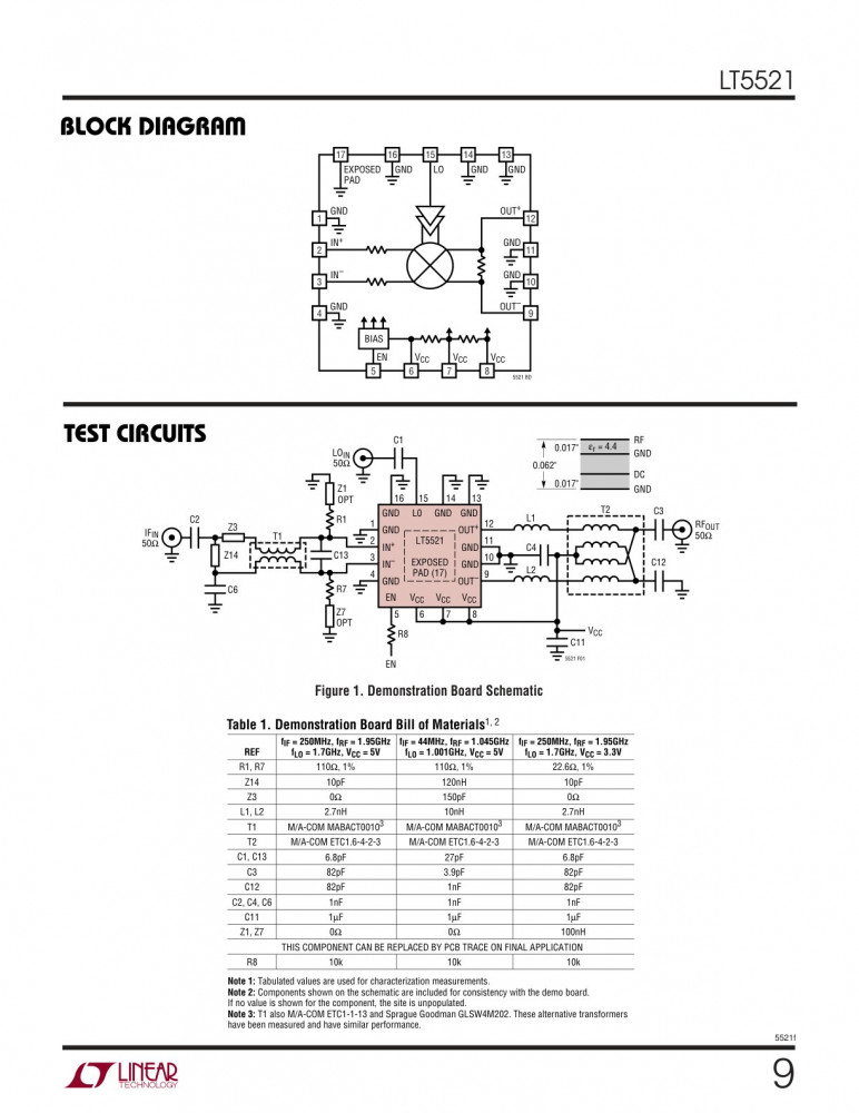 LT5521 datasheet page 9