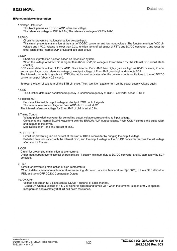 BD8316GWL-E2 technical document page 4