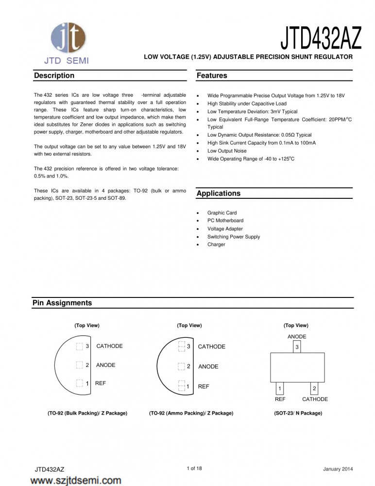 JTD432AZ datasheet page 1