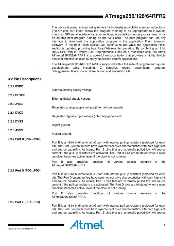 ATZB-256RFR2-XPRO datasheet page 5