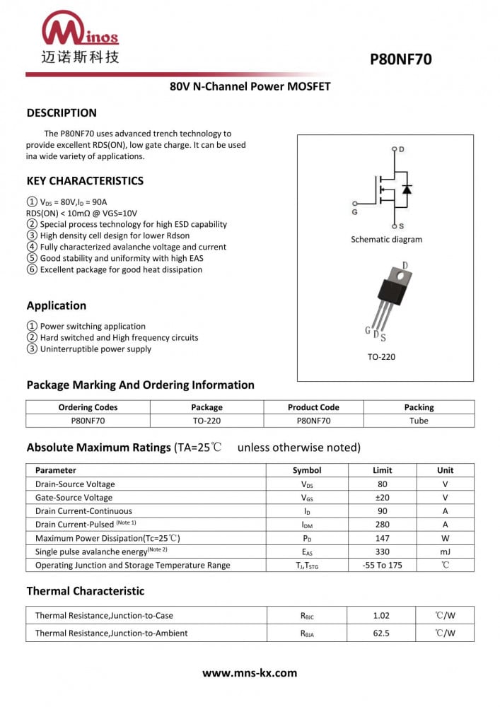 P80NF70 datasheet page 1