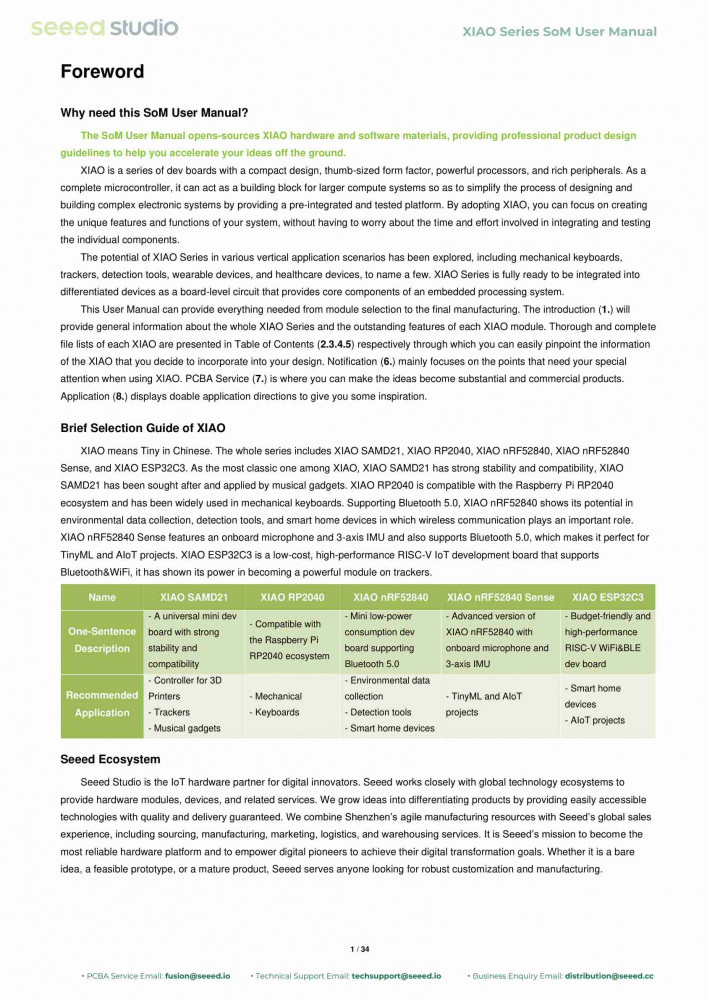 Seeed XIAO nRF52840 Sense document page 2