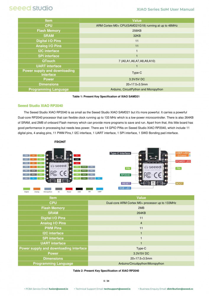 Seeed XIAO nRF52840 Sense document page 6