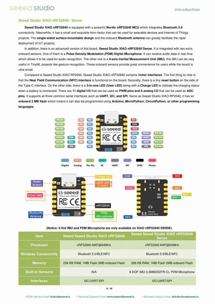Seeed XIAO nRF52840 Sense document page 7