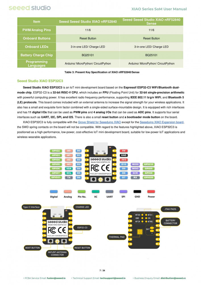 Seeed XIAO nRF52840 Sense document page 8