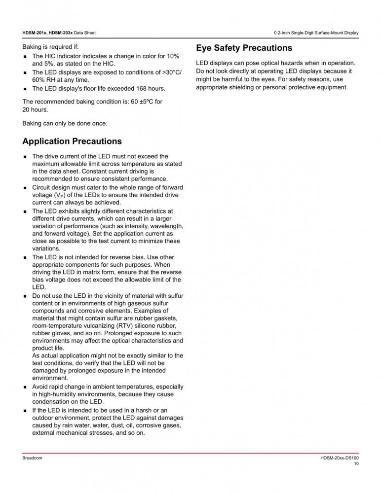 HDSM-203H datasheet page 10
