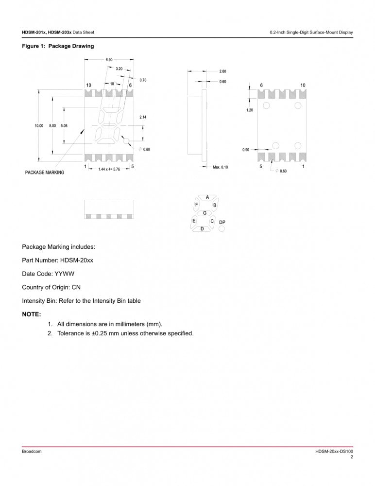 HDSM-203H datasheet page 2