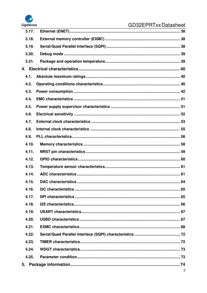 GD32EPRTVDT6 datasheet page 3
