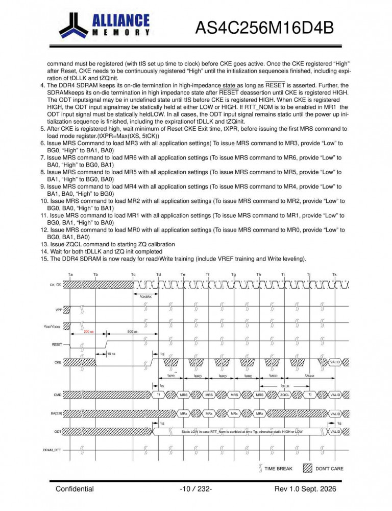 AS4C256M16D4B datasheet page 10