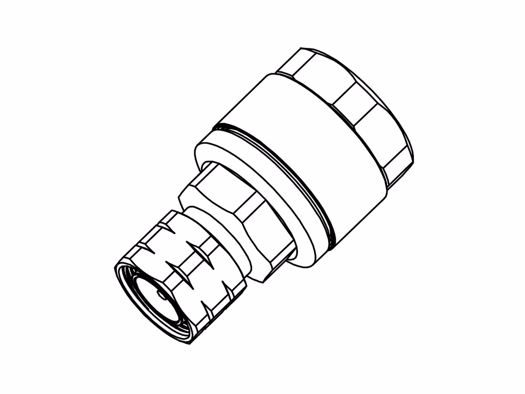 DIN 7/16 Plug, Straight, Solder, for 1/2