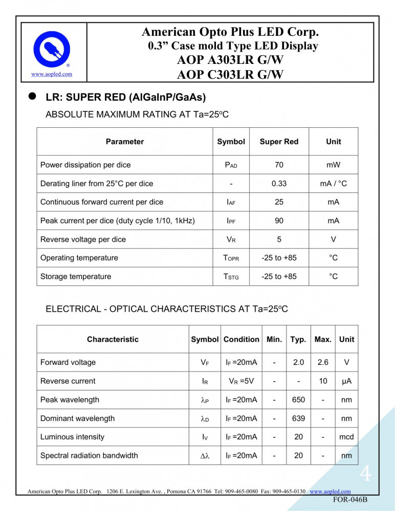 C303LR datasheet page 4