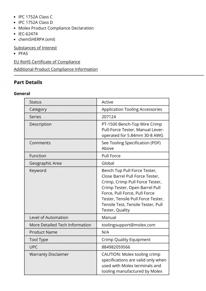 PT-1500 tooling document preview, page 3