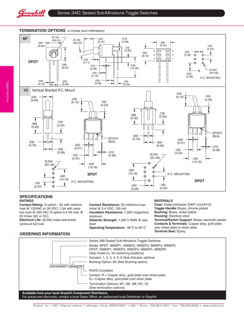 Grayhill Series 34D specification page 3