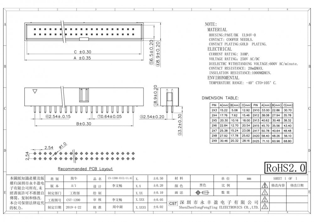 CST CS-1200 technical drawing page 1