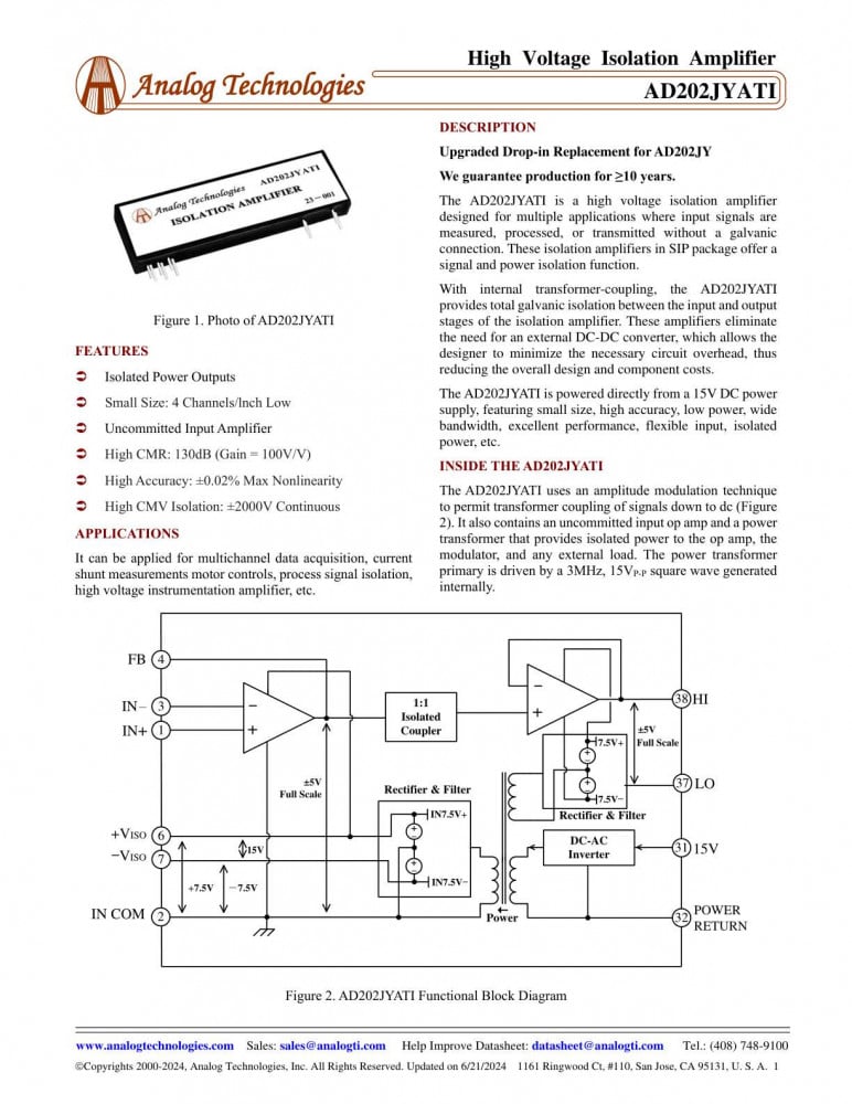 AD202JYATI datasheet page 1