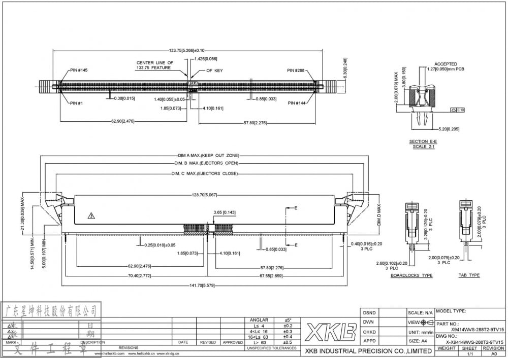 X9414WVS-288T2-9TV30 technical drawing page 1