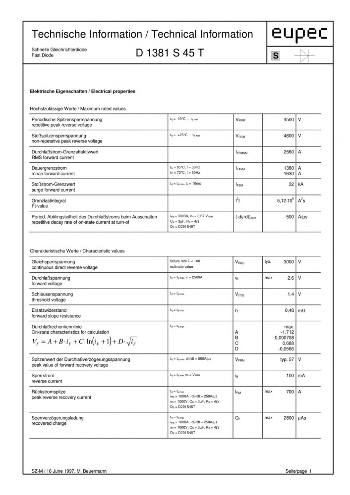 D1381S45T technical information page 1