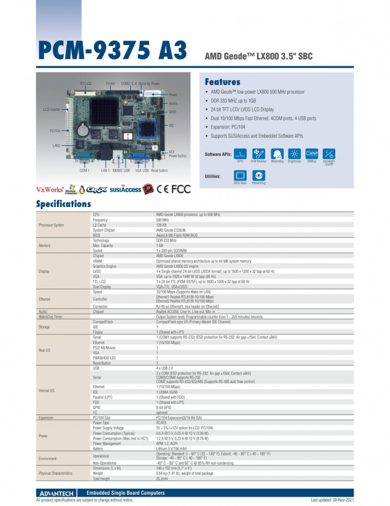 PCM-9375 A3 technical document page 1