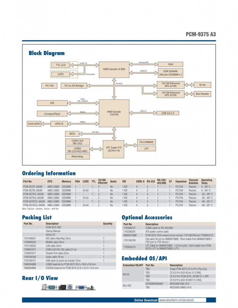 PCM-9375 A3 technical document page 2