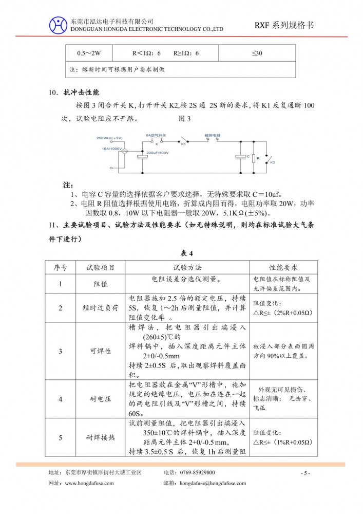 Hongda RXF specification page 5
