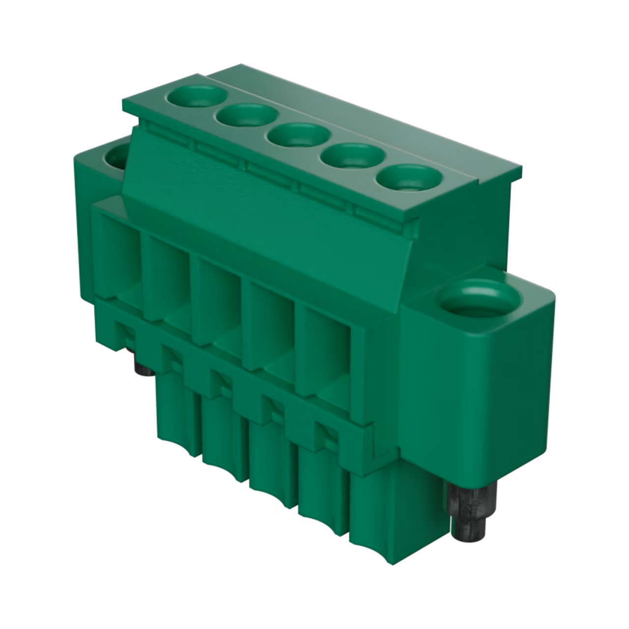3.50mm Pitch Eurostyle Vertical Plug, with Retention Screws, Rear Wire Entry, Green Housing, 5 Circuits for sale