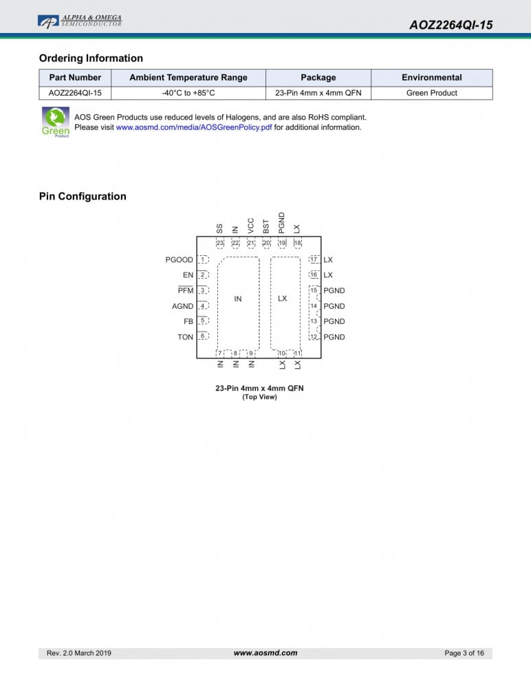 AOZ2264QI-15 datasheet page 3