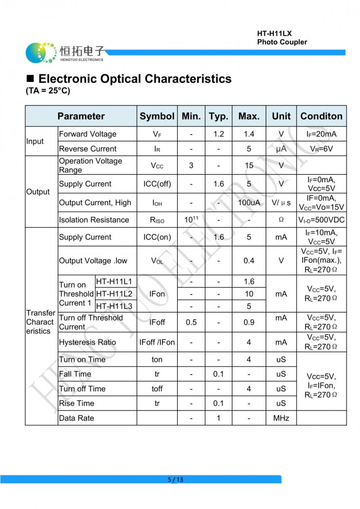 HT-H11L1 datasheet page 6